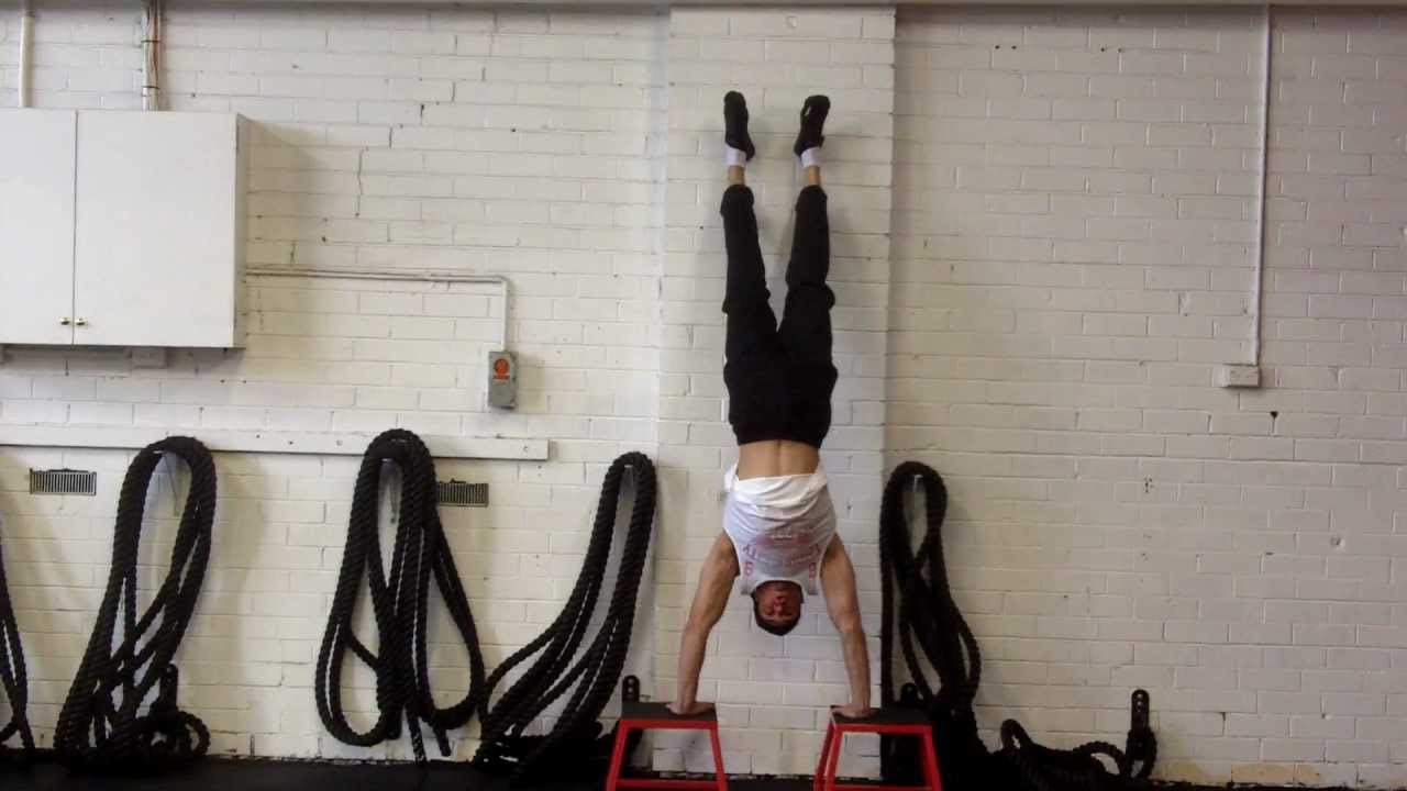 Hand Stand Push Up Off Boxes x 3 - YouTube
