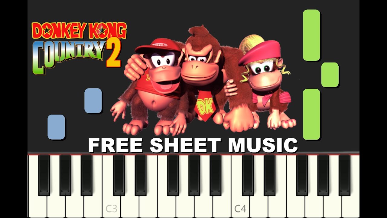 STICKERBUSH SYMPHONY from Donkey Kong, Nintendo, Piano tutorial with ...