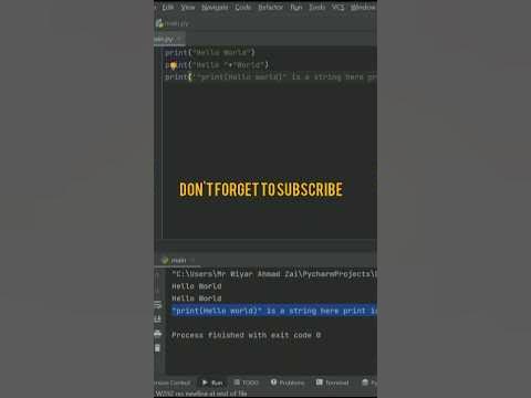 Python #1 How To Print Hello World in Puthon || First and simple ...