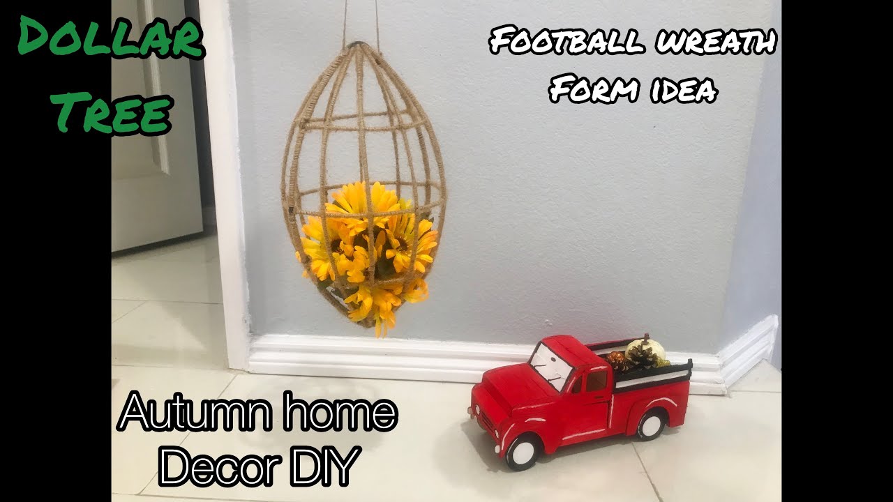 Football wreath form ideas | Dollar Tree Fall home decor diy | autumn ...