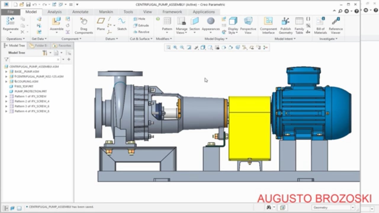 CREO PARAMETRIC CENTRIFUGAL PUMP 09 - 09 - YouTube