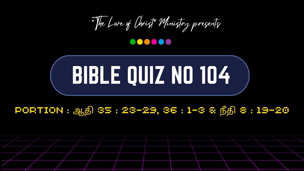 Bible Quiz No 104 - 28/06/24 - YouTube