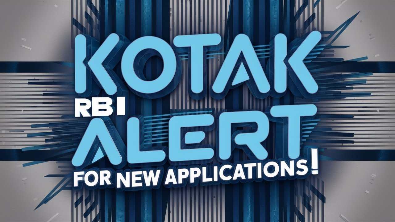 Kotak RBI credit card application alert! - YouTube