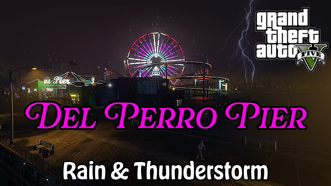 GTA V - View Of Del Perro Pier - Thunderstorm, No Ads - YouTube