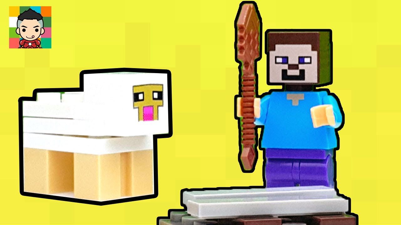 Custom Lego Minecraft Steve and Sheep set #1 - YouTube