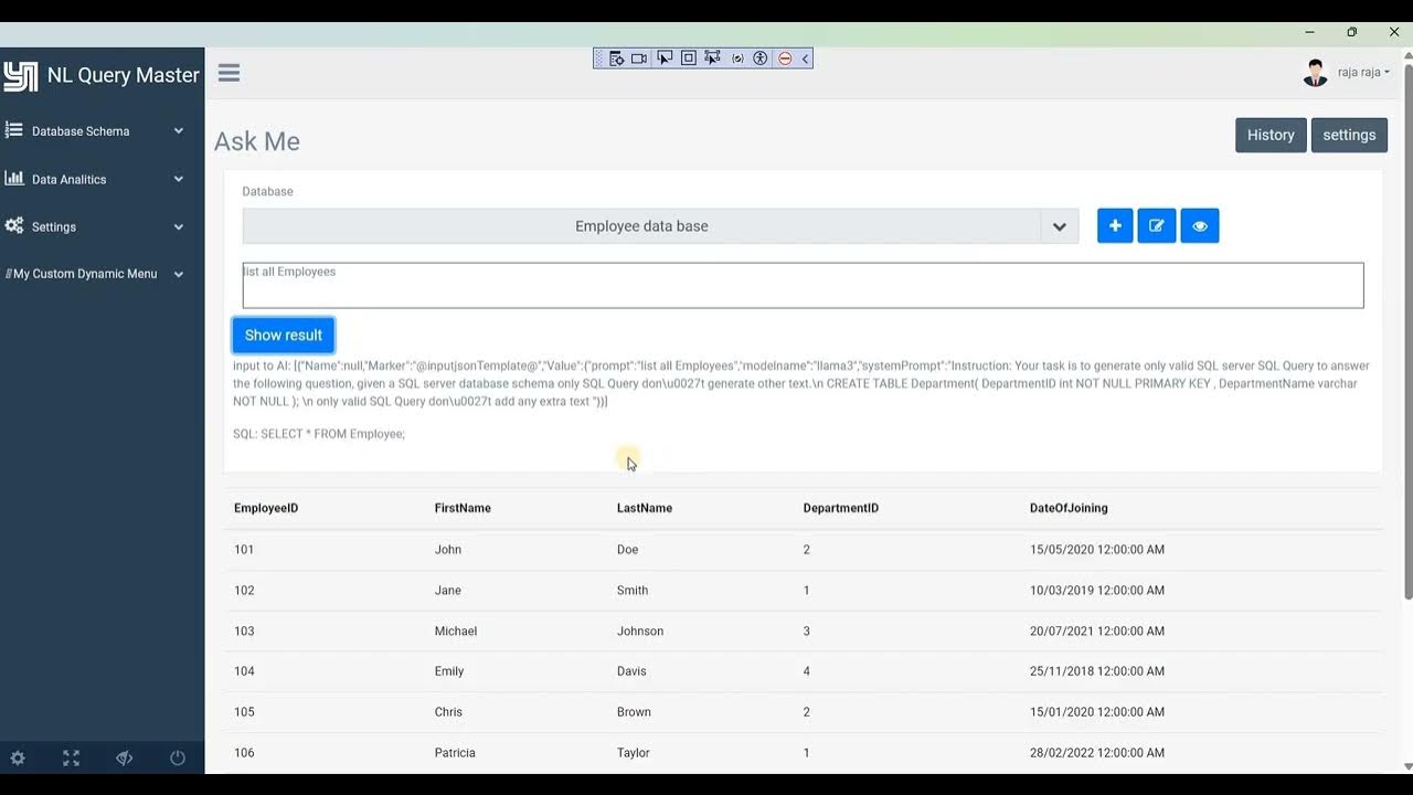 NL Query Master Sample - YouTube