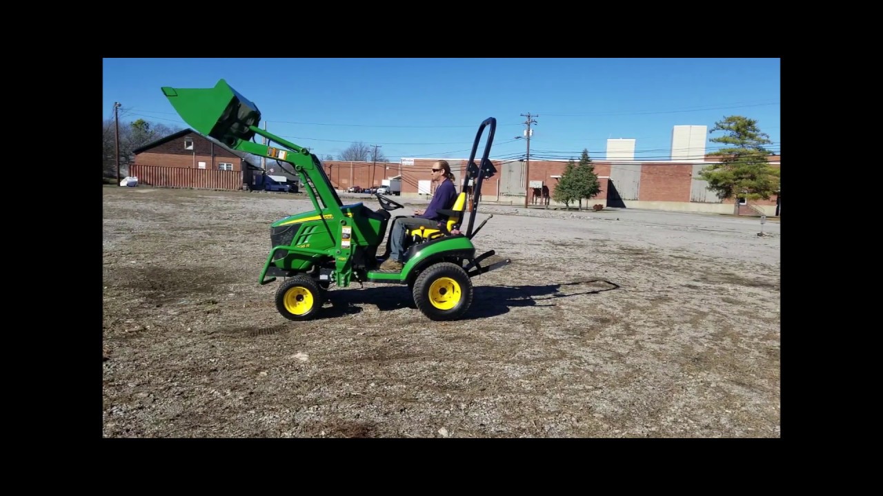 John Deere 1026 R Tractor with H120 Loader - YouTube