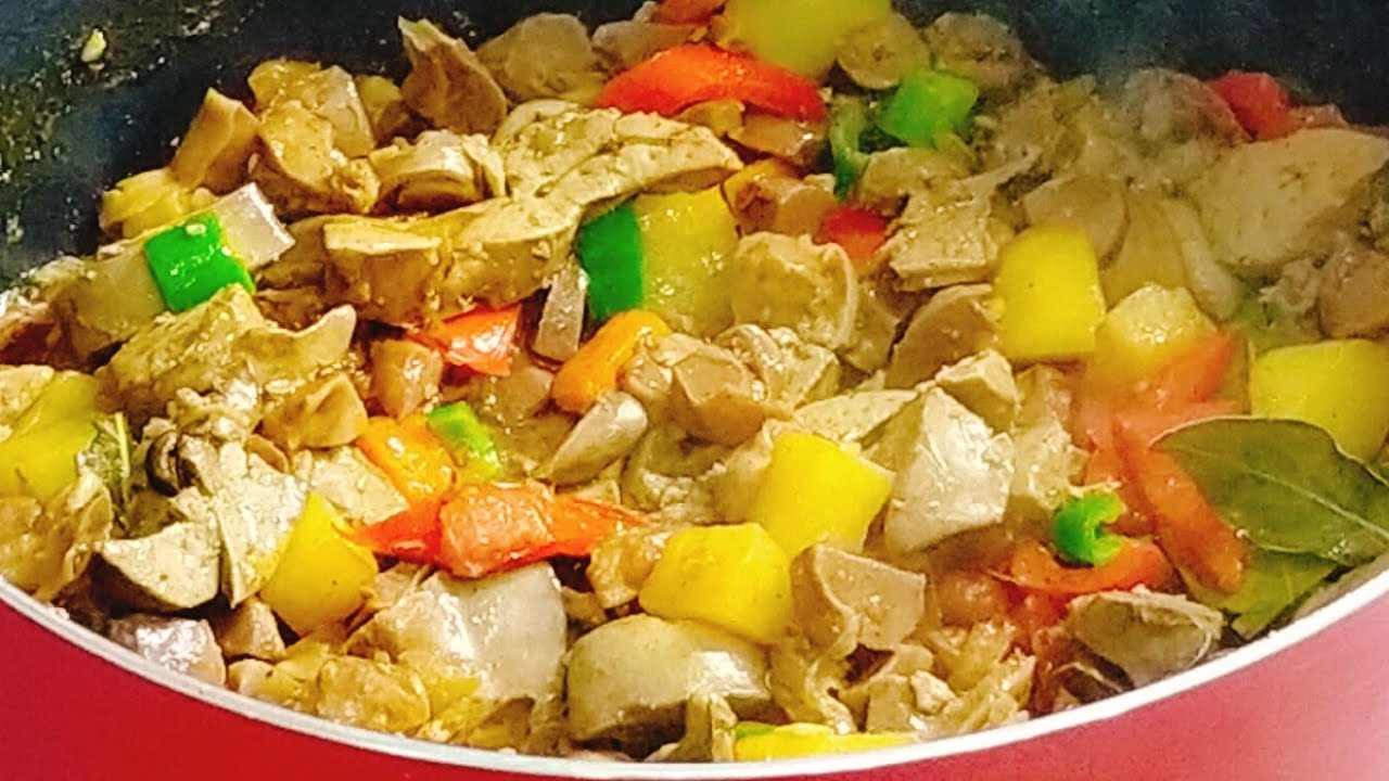 Spicy Atay at BALUNBALUNAN ng manok Bopis | Atay balunan spicy recipe ...