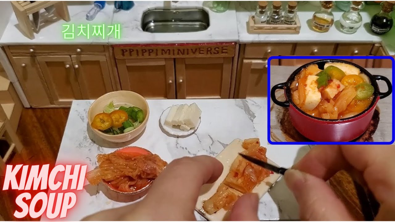 Mini Kimchi Soup | 김치찌개 | Mini Kitchen | Mini Food | Mini Cooking ...