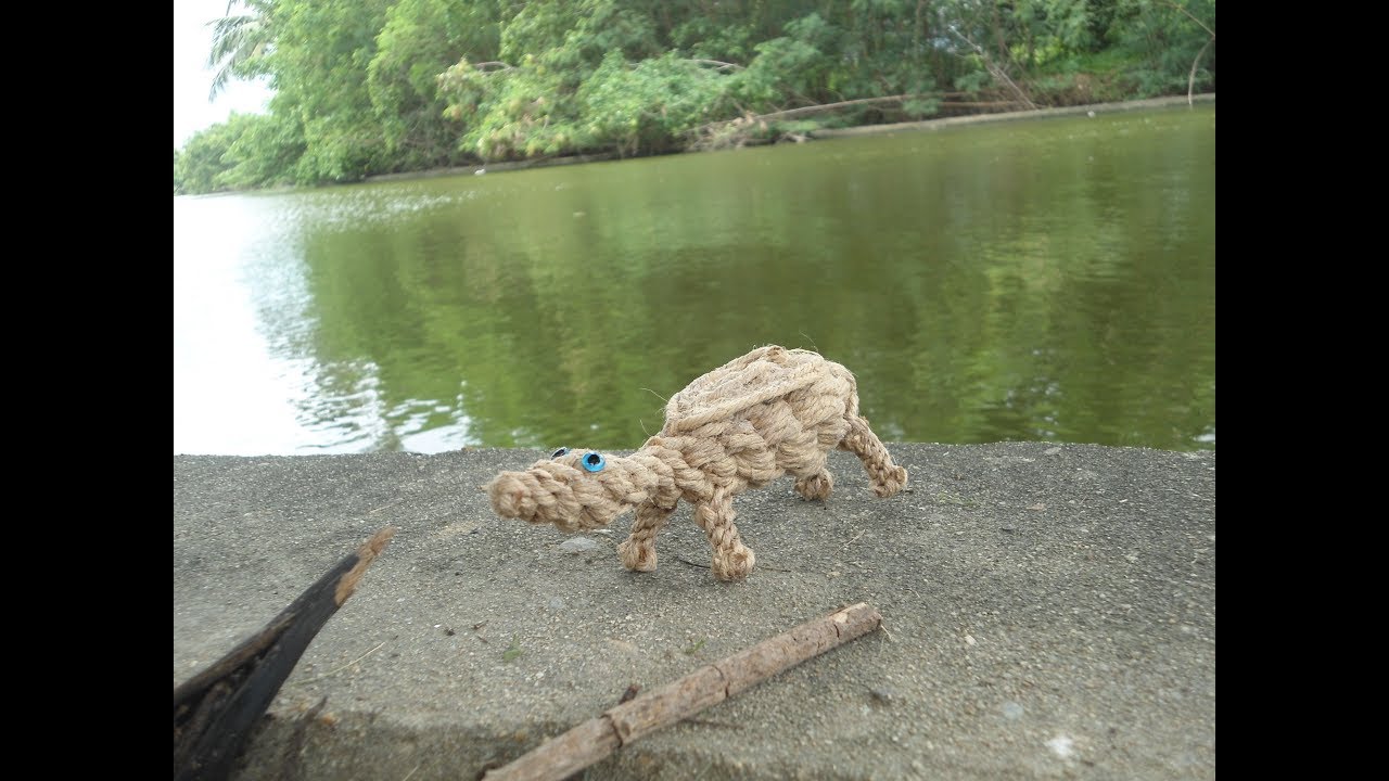 how to make a turtle with rope สอนเต่าเดิน - YouTube