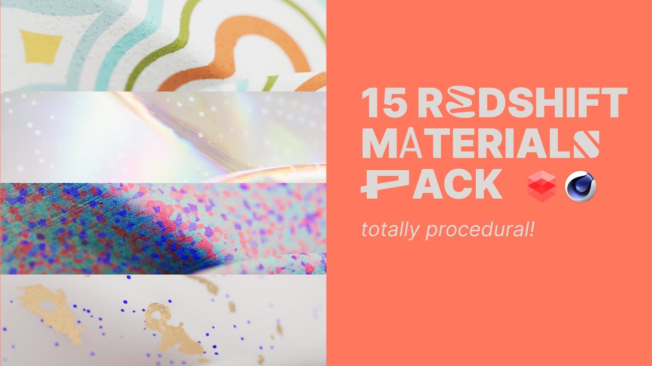 Redshift Pack (15 Procedural Materials) + FREE Giveaway ! - YouTube