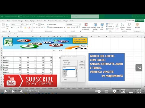 Lottomatrix: gioco del Lotto con Excel - YouTube