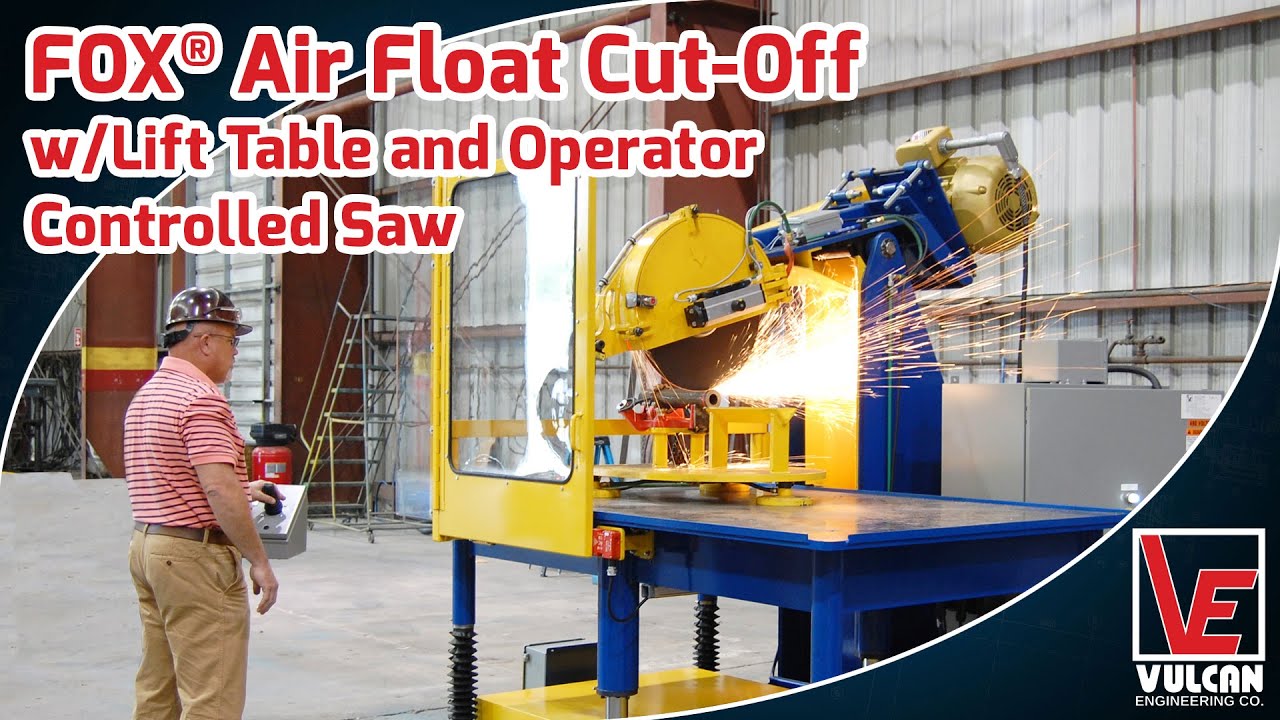 Fox® Airfloat Cutoff w/Lift Table and Operator Controlled Saw - YouTube