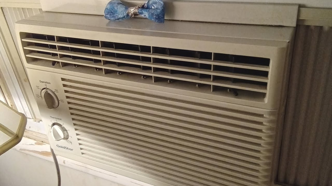 gold star window air conditioner video at night - YouTube