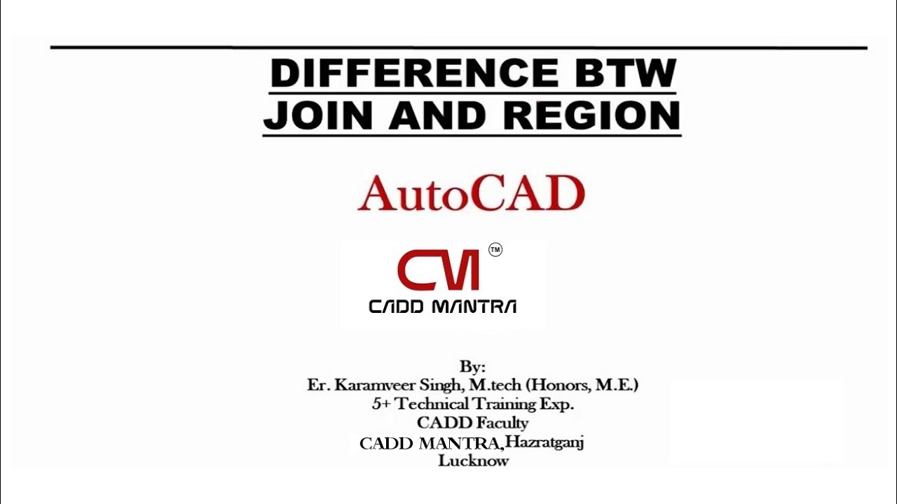 Join Command vs Region Command in AutoCAD - YouTube