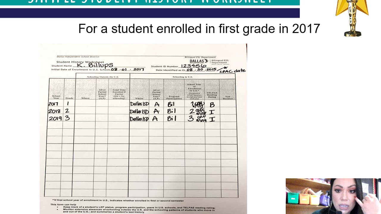 Student History Worksheets LPAC Meeting - YouTube