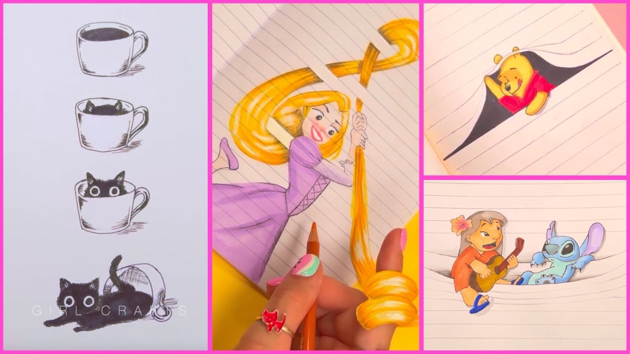 12 DRAWING IDEAS - Easy Painting & Drawing Tips and Hacks - For ...