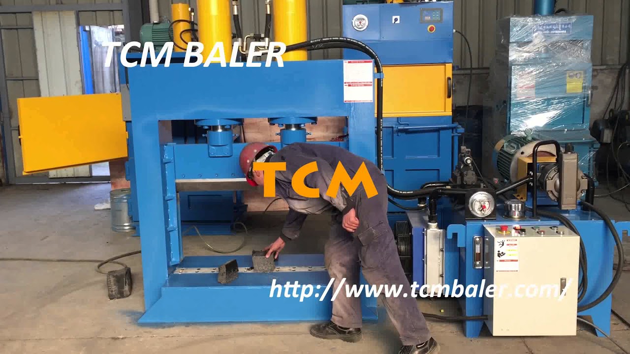 Waste scrap plastic lumps bulks huge block cutting machine - YouTube