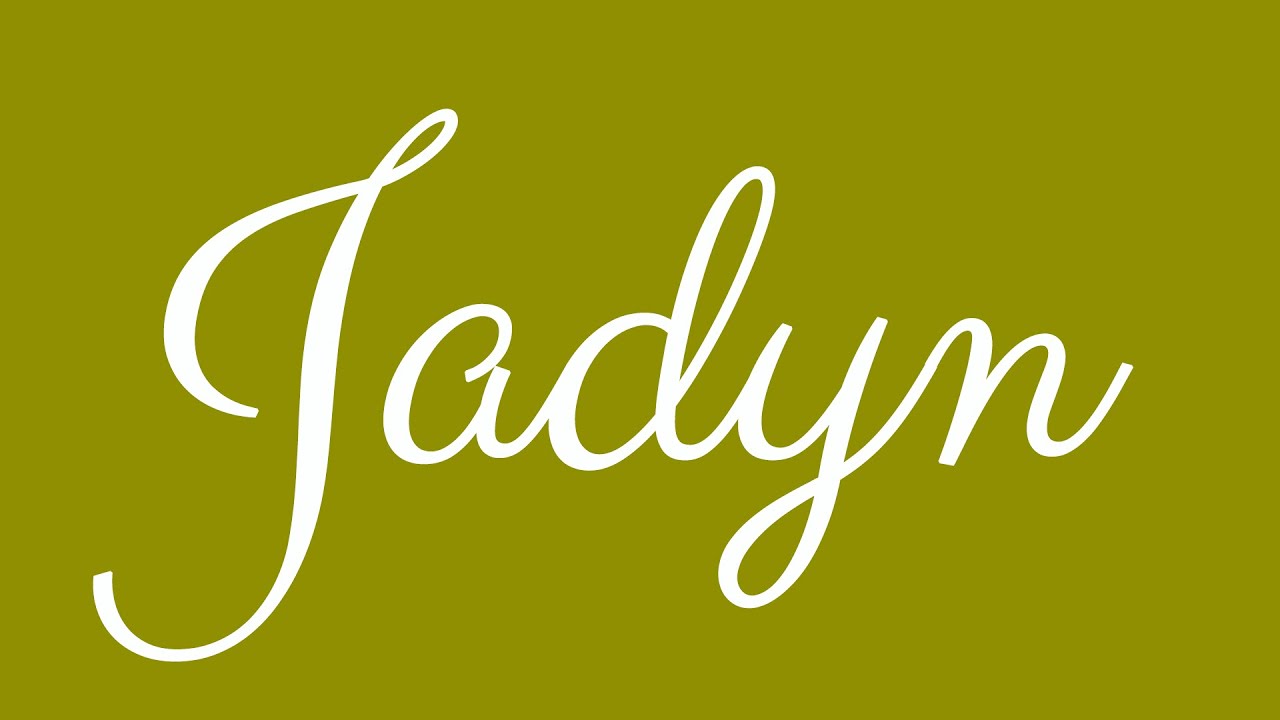 Learn how to Sign the Name Jadyn Stylishly in Cursive Writing - YouTube