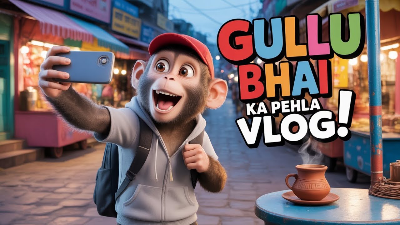 Gullu Bhai First vlog Eating Street Food Bandar First vlog | Monkey ...
