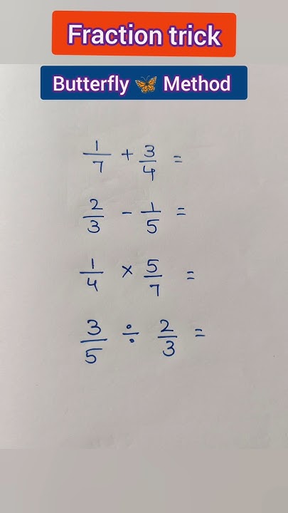 Fractions Trick - Butterfly🦋🦋 Method#shorts#ytshorts#maths#fractions#mixedfractions#mathstricks# ...
