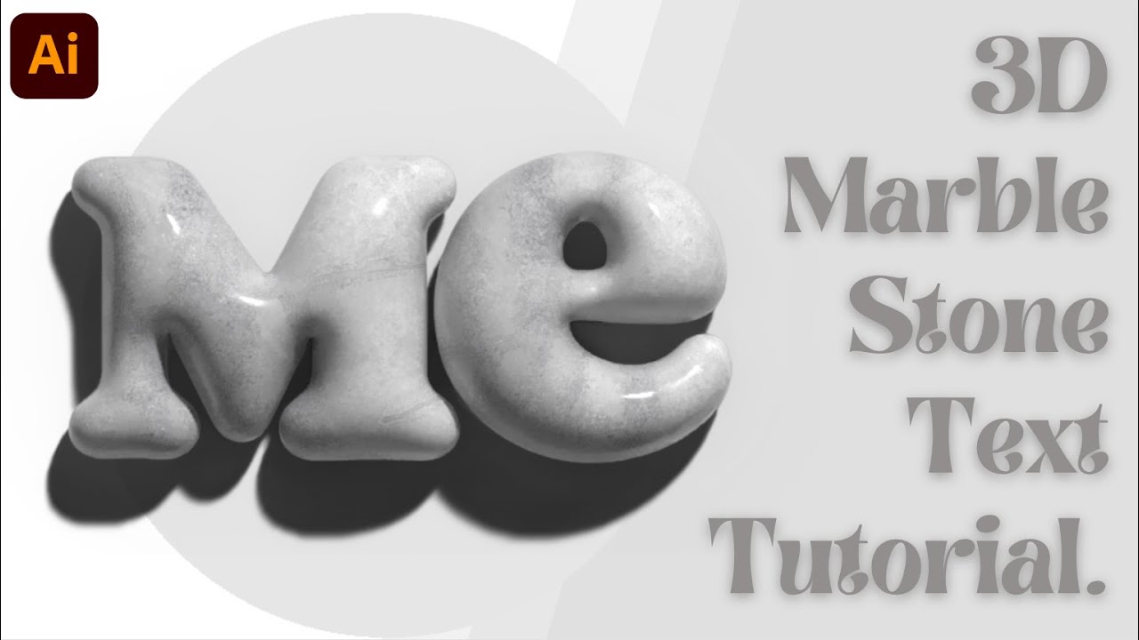 3D Marble Stone Text Tutorial On Illustrator | Easy Beginner Tutorial ...
