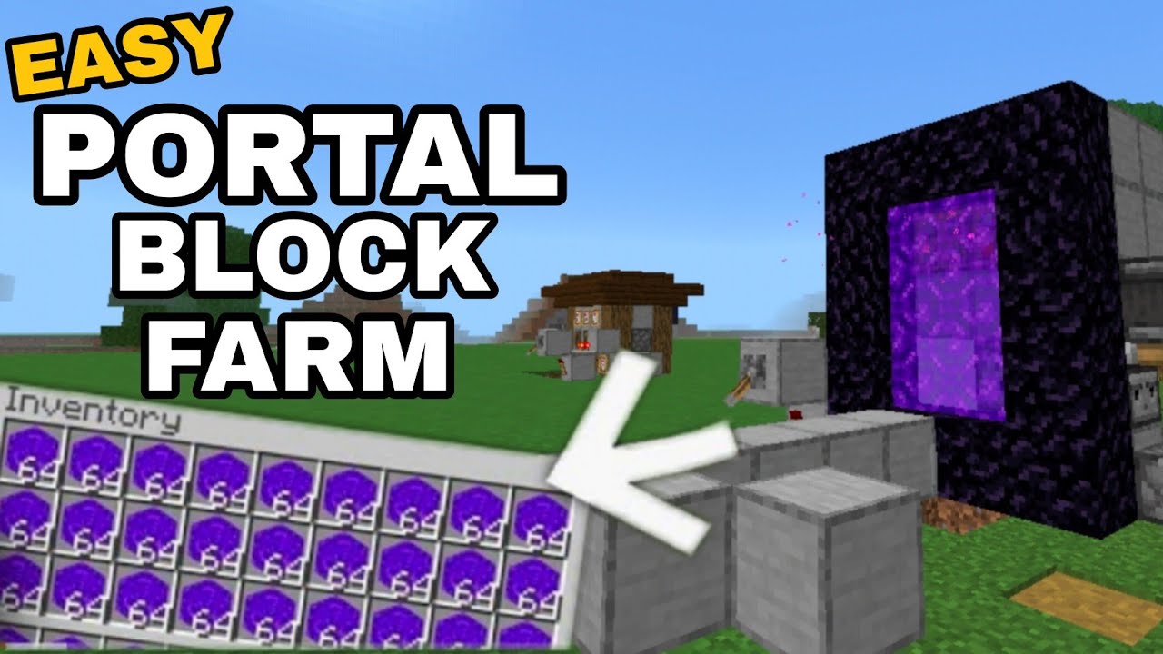 SIMPLE 1.18 NETHER PORTAL BLOCK FARM | nether portal block farm bedrock ...
