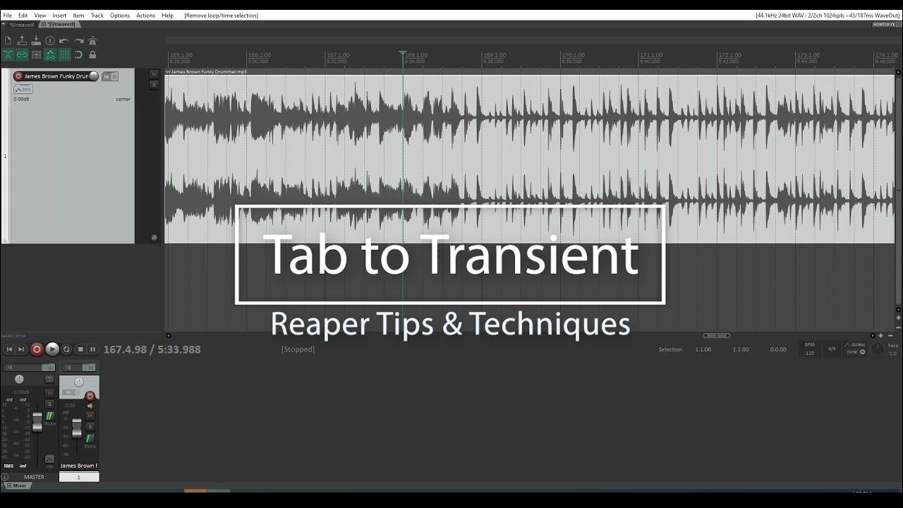 Save time with "tab to transient". A basic Reaper DAW tutorial. - YouTube