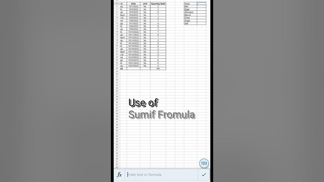 EXCEL TRICKS | How to use Sumif Formula in Excel | Sumif in excel | MS Excel sumif #shorts - YouTube