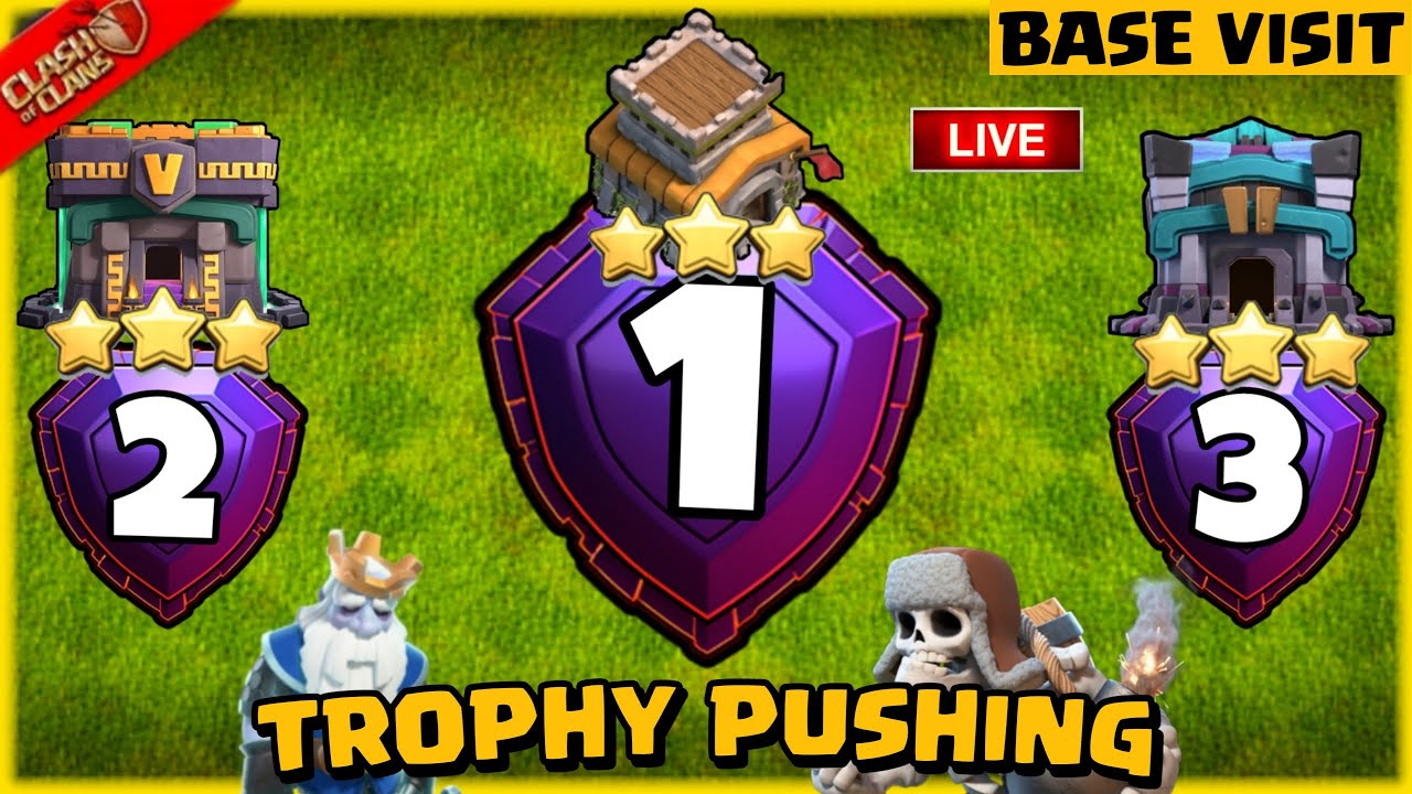 🔴Coc Live - Base Visiting | Trophy Pushing In Clash Of Clans - CoC ...