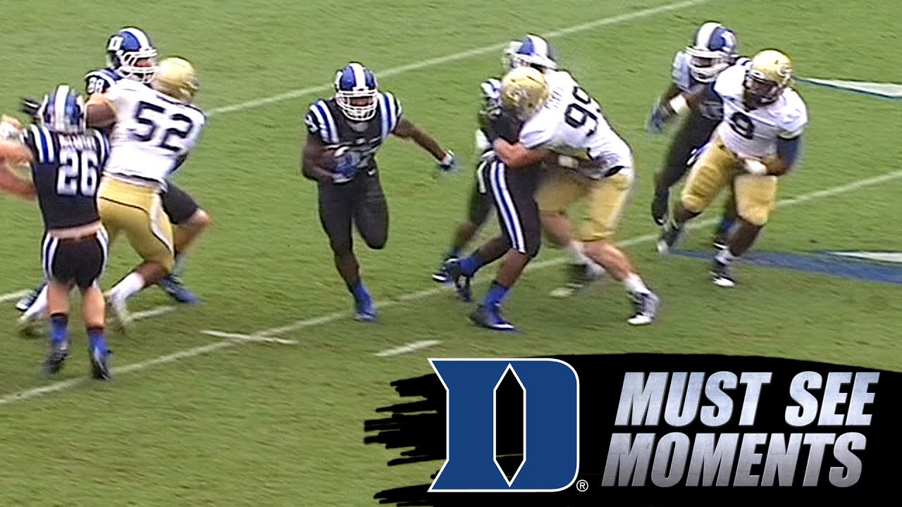 Duke's Untouched 100-Yard Kickoff Return TD by DeVon Edwards - YouTube