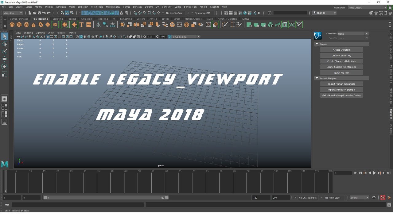 Maya 2018 Add Default Legacy ViewPort - YouTube
