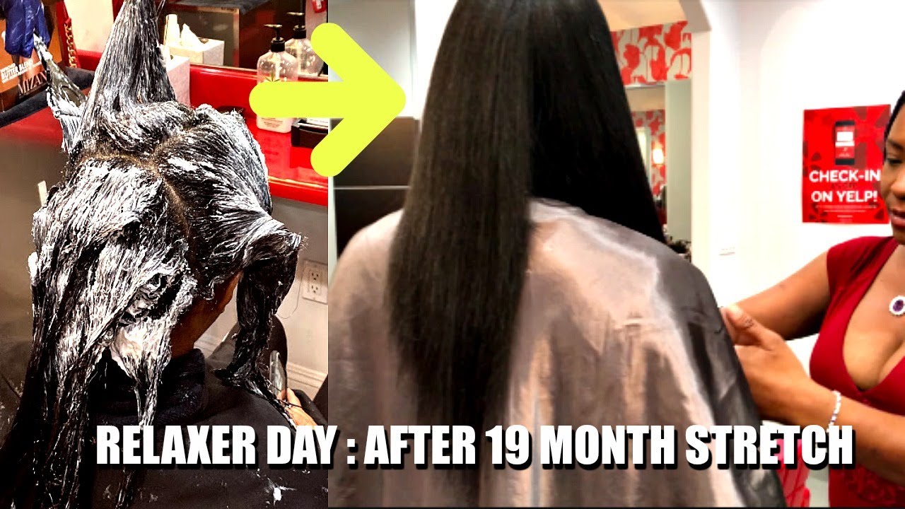 GETTING MY RELAXER AT THE SALON| AFTER OVER A YEAR OF STRETCHING! - YouTube