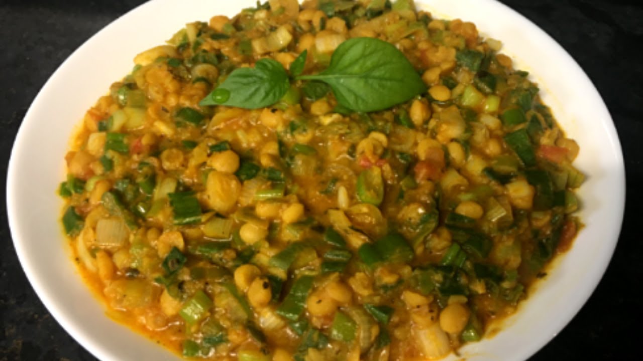 Healthy Spring onion With Channa Dal - YouTube