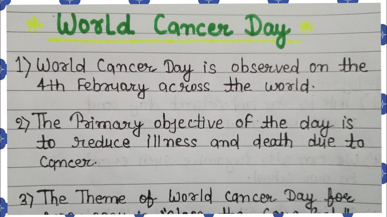 10 Lines on World Cancer Day | Short Essay on World Cancer Day | Essay ...