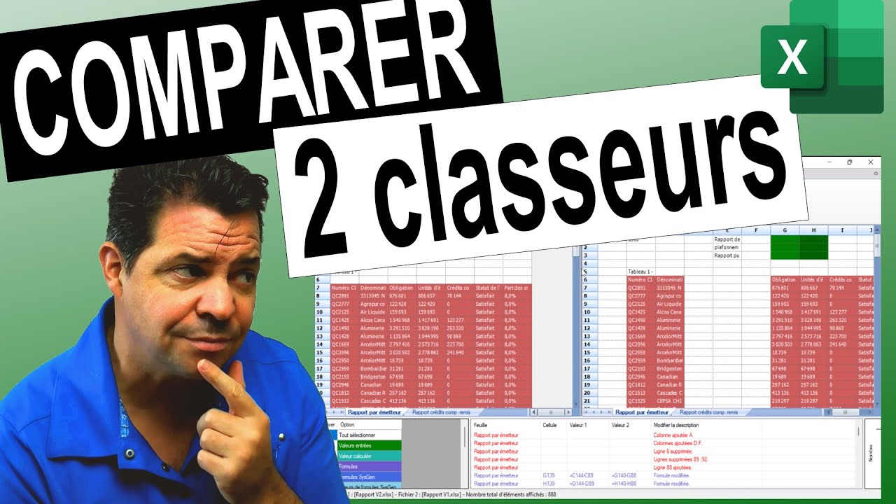 Comment Comparer 2 classeurs Excel - YouTube