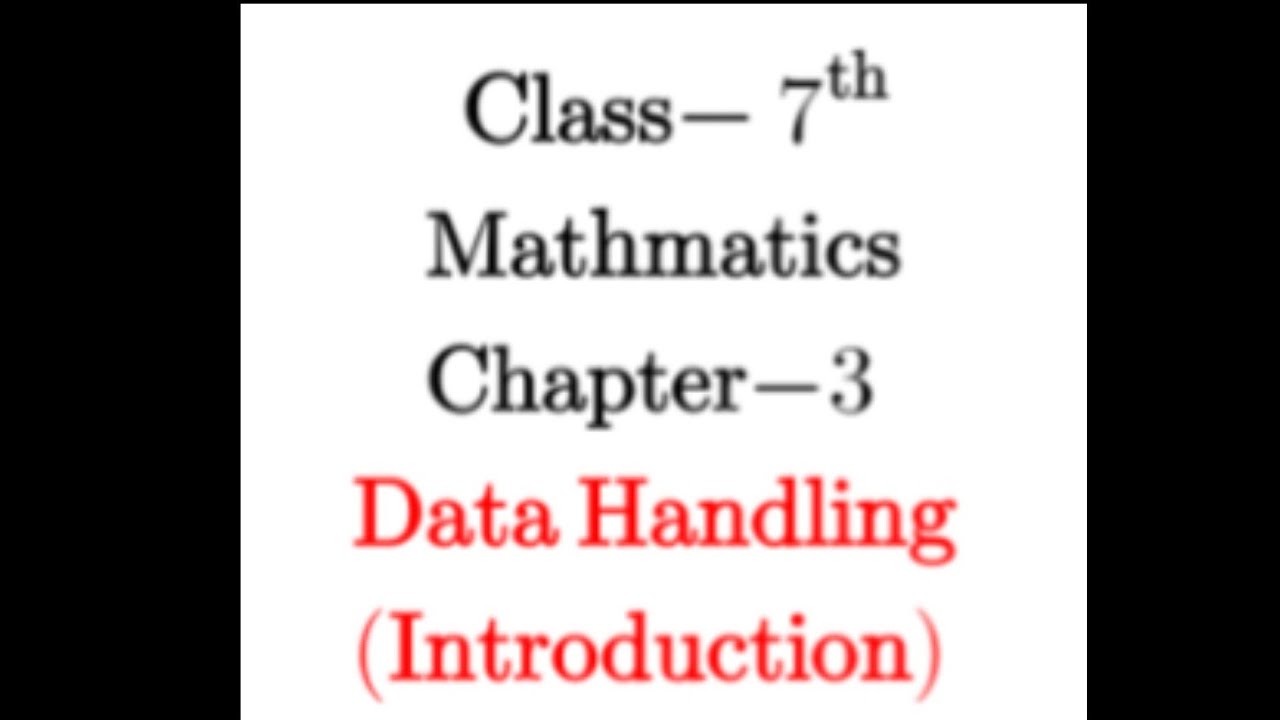 Chapter:3 (Introduction) Data Handling | Ncert Maths Class 7 | Cbse ...