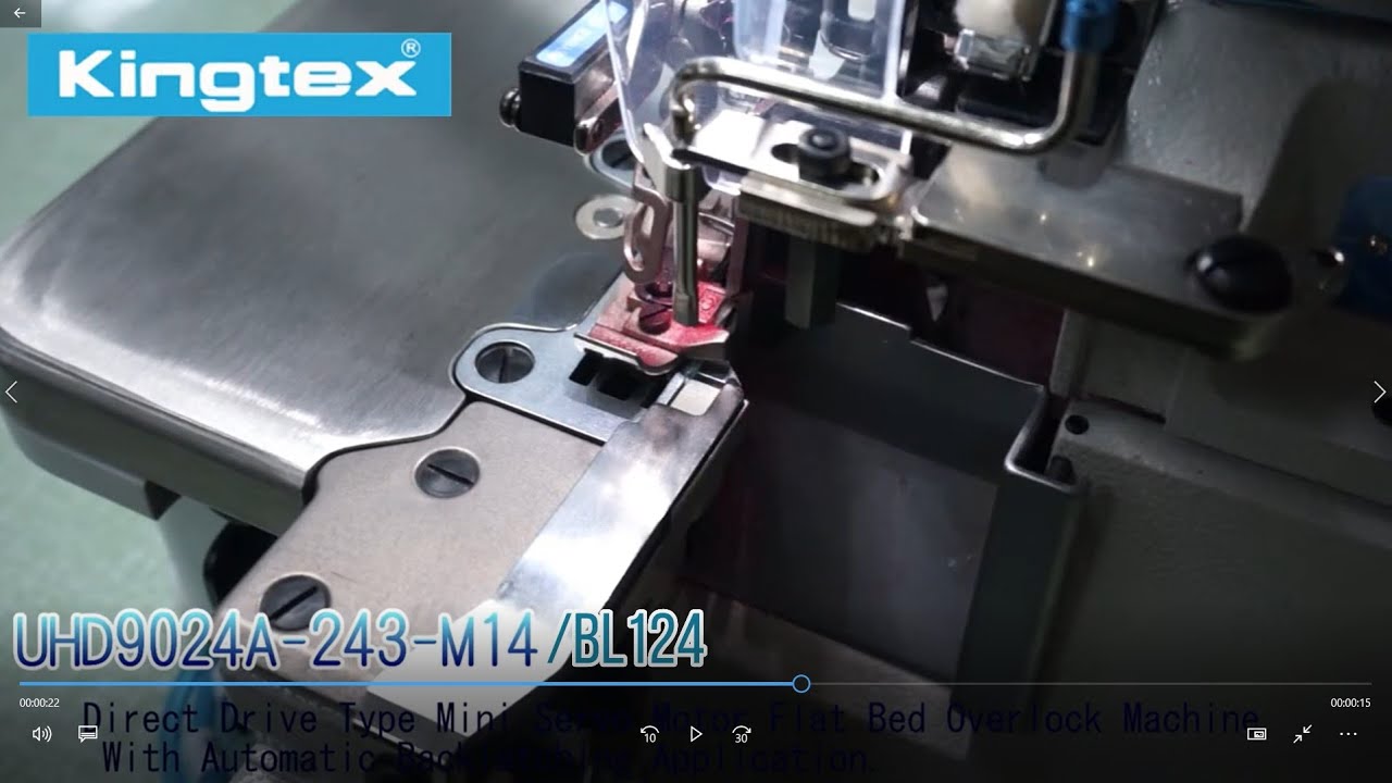 Kingtex UHD9024A/BL124 -- Auto Backlatch Overlock Sewing Machine - YouTube