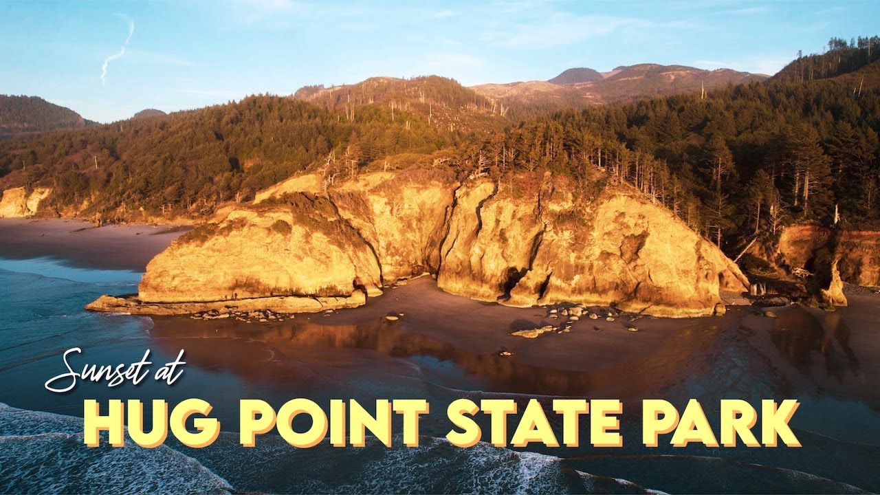 Hug Point State Park at Sunset | Oregon Coast | Drone 4K - YouTube