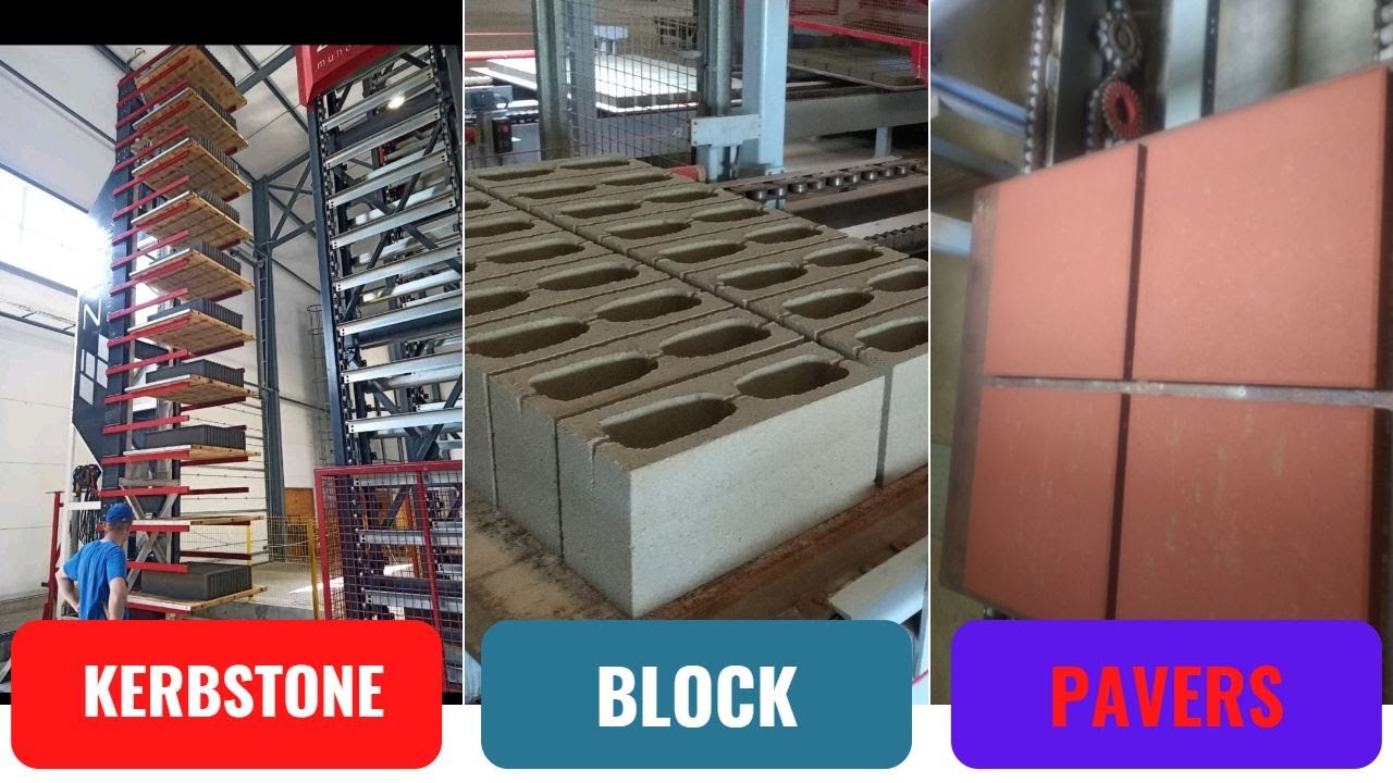 Globmac block paver and karbstone plant || Automatic cement block and ...