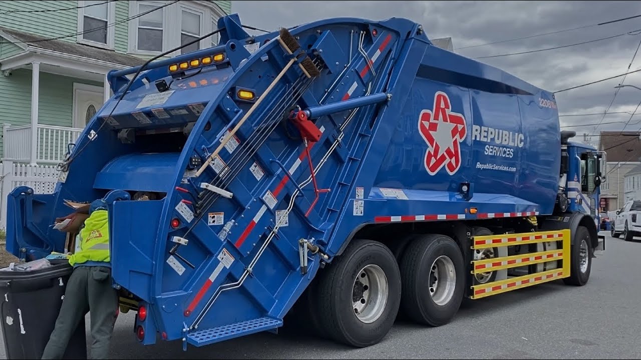 Brand New 2023 Republic Services Mack TerraPro McNeilus Rearloader - YouTube