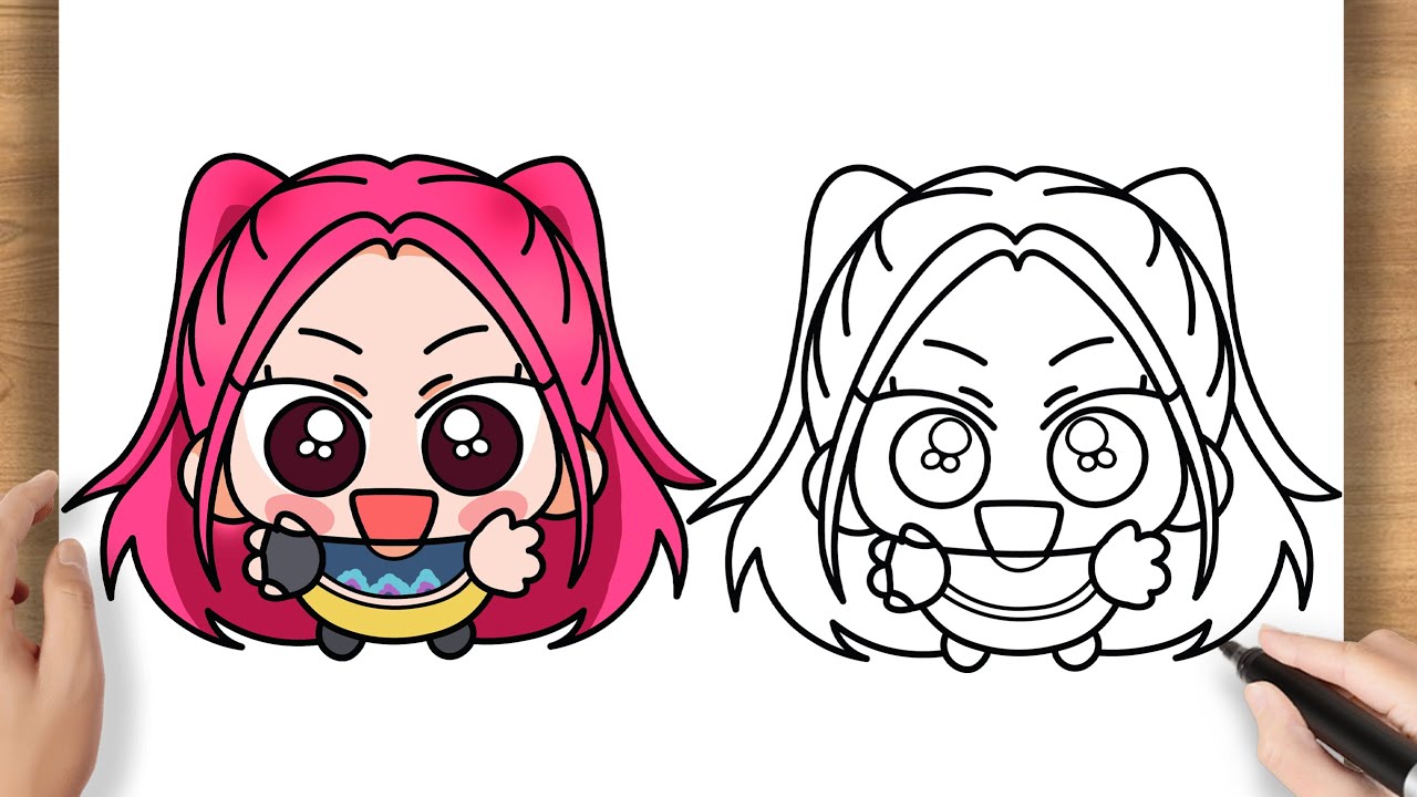 How to Draw Mira Kpop Demon Hunters Huntrix Kawaii - YouTube