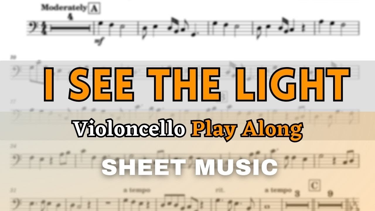 Tangled - I See The Light | Cello Play Along (Sheet Music/Score) - YouTube