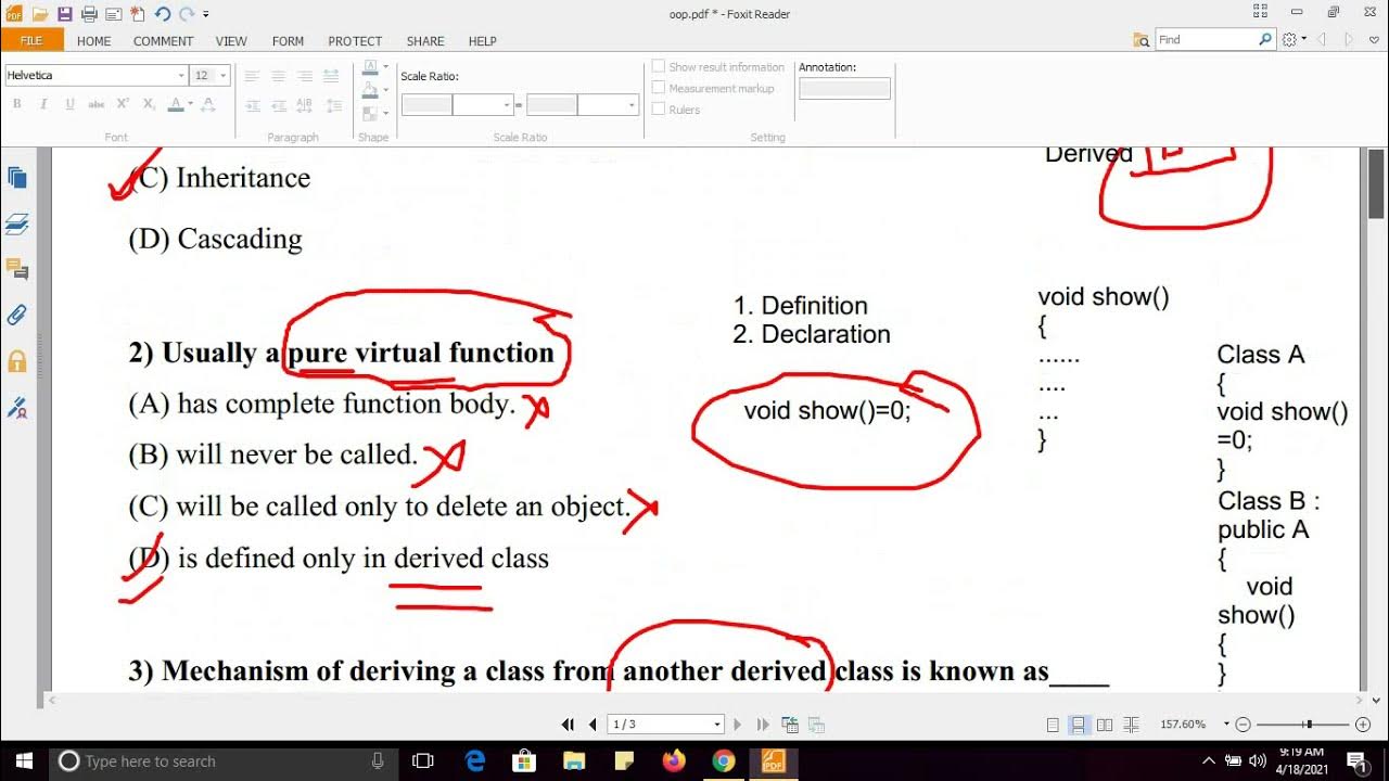 Most Important and Expected MCQs related to Object Oriented Programming | Important OOP MCQs ...