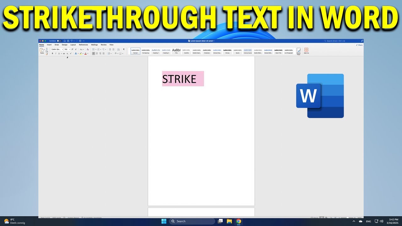 How To Strikethrough Text in Microsoft Word - Quick Fix - YouTube