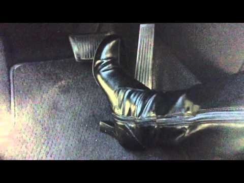 Driving in Black Heeled Boots - YouTube