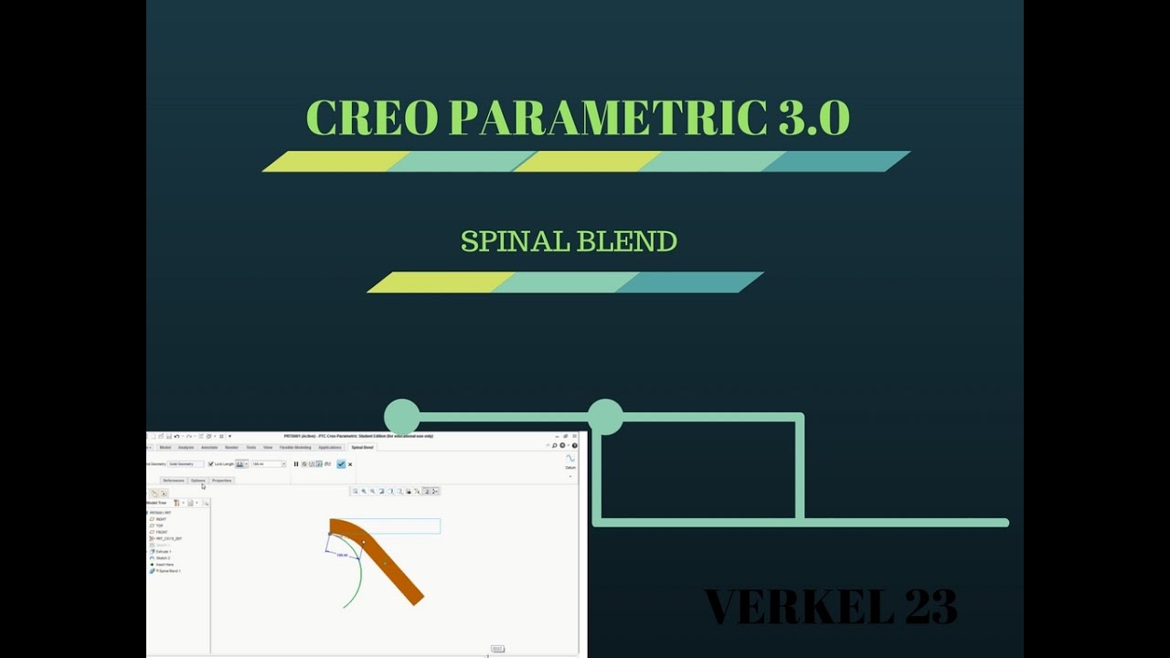 # Tutorial 15:- Spinal Blend Creo 3.0 - YouTube