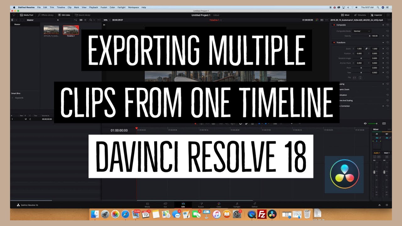 Exporting Clips From One Timeline As Individual Files In Davinci Resolve 18 Youtube