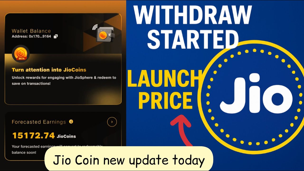 Jio Coin New Update Today 🚀 | Withdrawal Start? Mining, Price, Earning ...