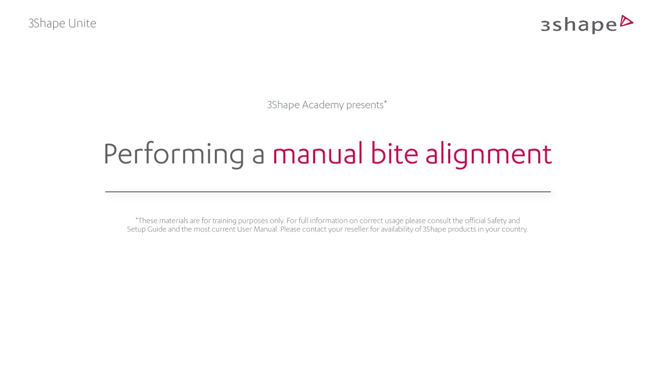 Performing a manual bite alignment in 3Shape Unite - YouTube